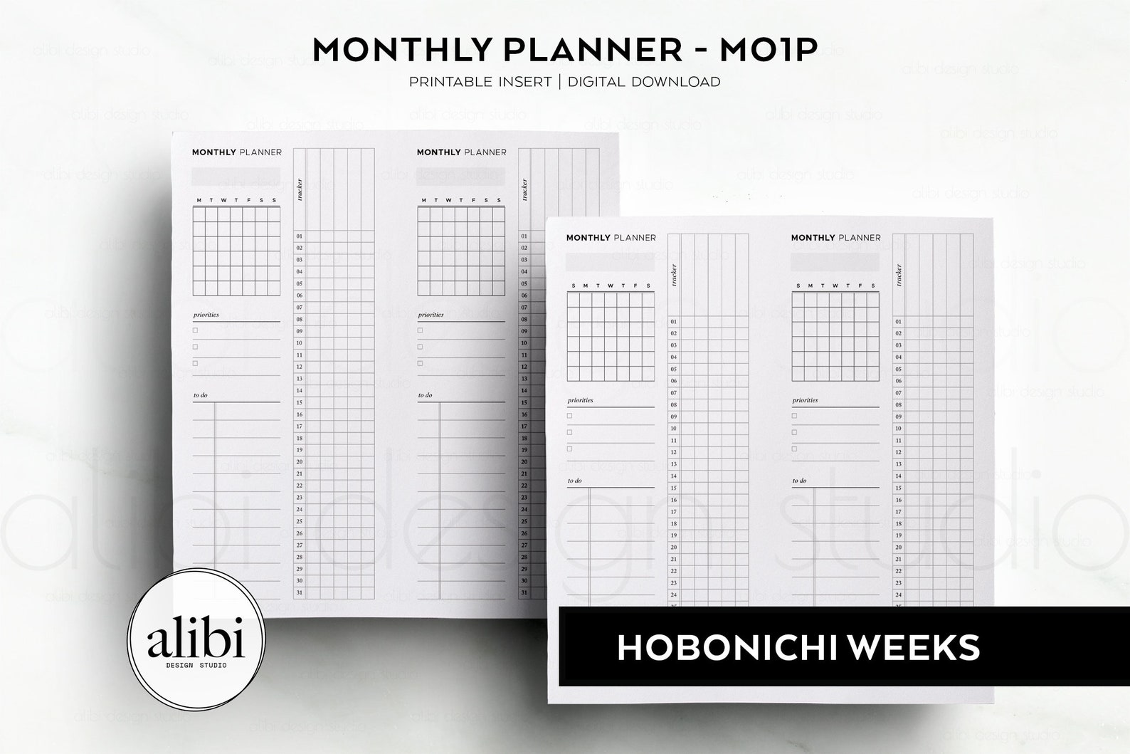Hobonichi Weeks Month at a Glance Habit Tracker Monthly Planner Mo1p ...