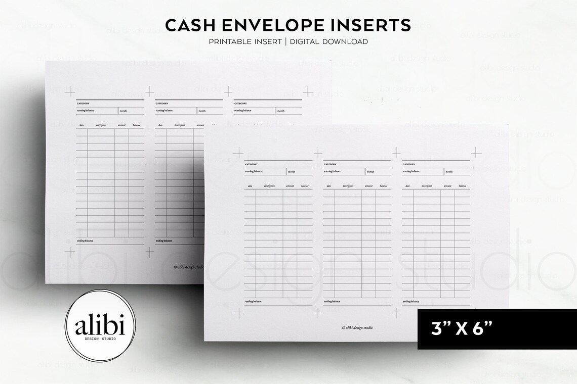 Cash Envelope Inserts Printable PDF Money Tracker Budget - Etsy
