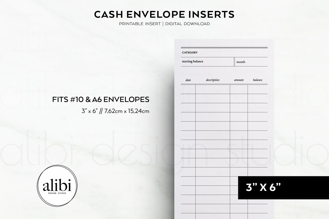 Cash Envelope Inserts Printable PDF Money Tracker Budget - Etsy