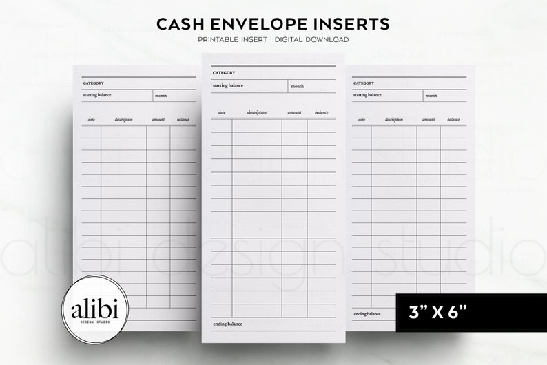Cash Envelope Inserts Printable PDF Money Tracker Budget - Etsy