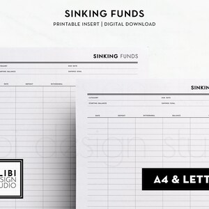 A4 and US Letter Size Sinking Funds Savings Tracker Financial - Etsy