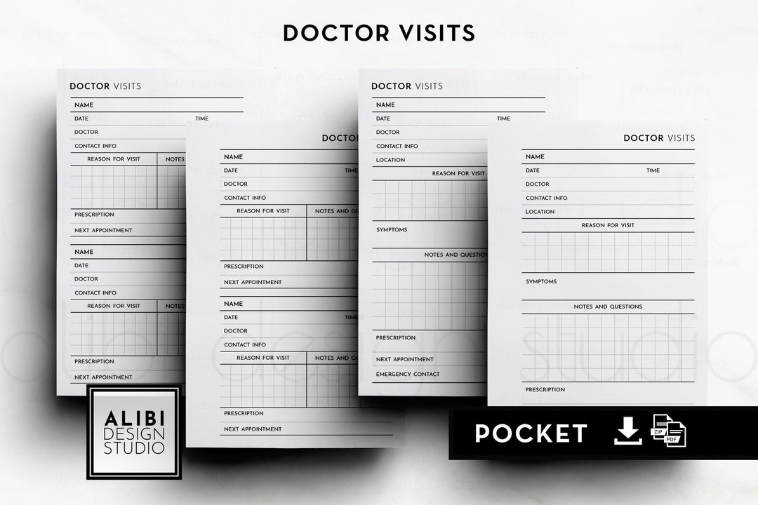 Pocket Doctor Visits Medical Planner Health Planner Medical Pocket ...