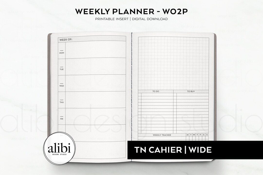 Cahier TN Weekly Planner Cahier Traveler's Notebook Printable Insert ...
