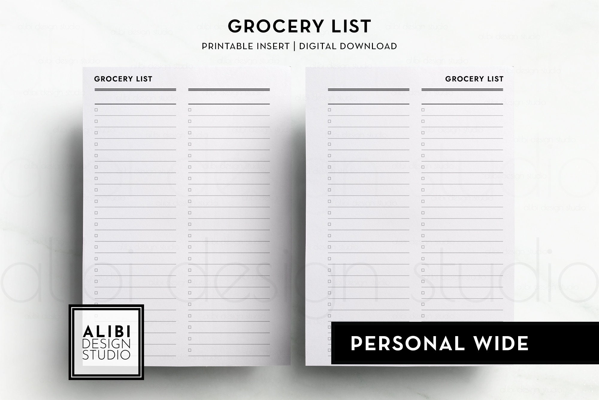 Personal WIDE Grocery List Shopping List Task List to Buy - Etsy