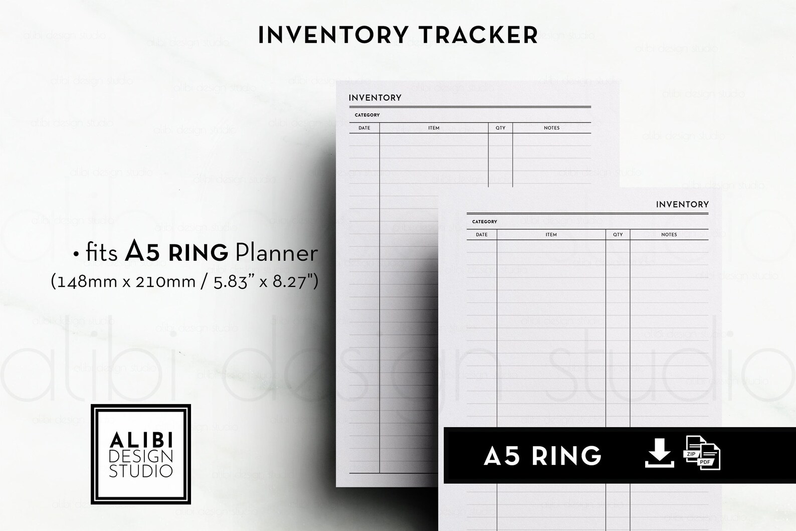 A5 Inventory Tracker, Inventory List A5 Printable Planner Inserts ...