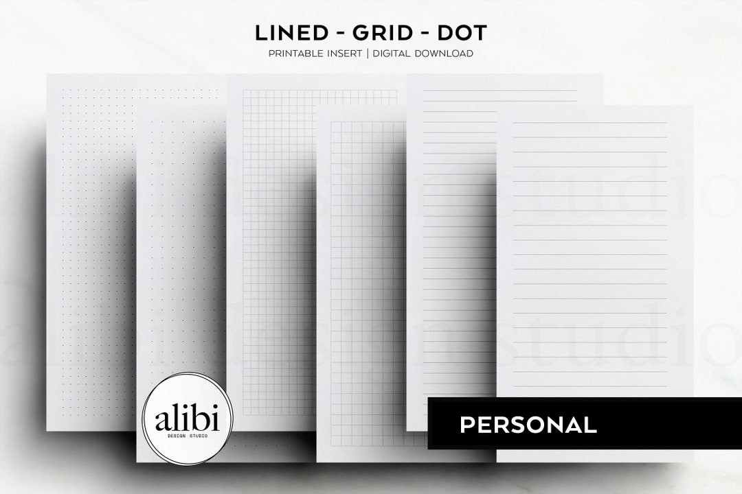 Personal Grid Paper Dot Grid Lined Paper Printables Personal Printable ...