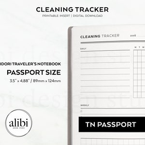 Passport TN Cleaning Tracker Printable Weekly Habit Tracker Travelers ...
