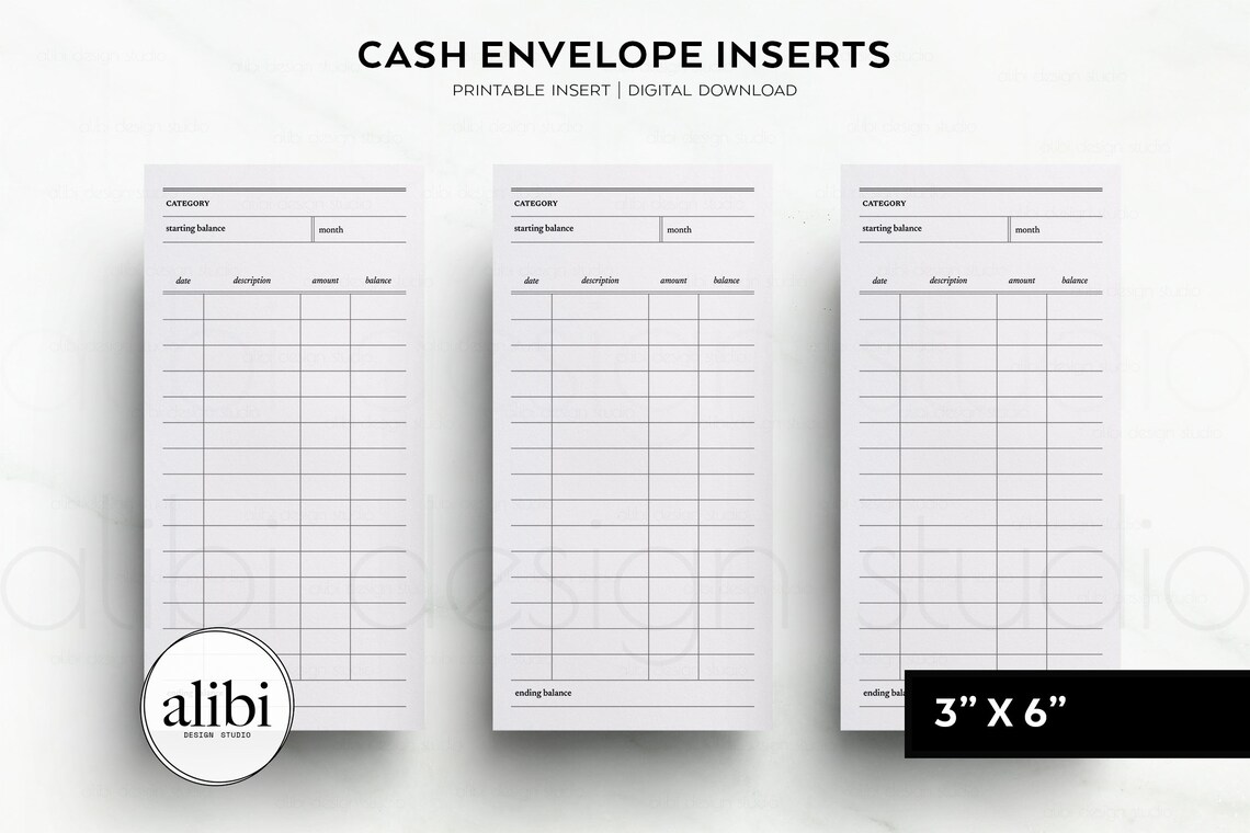 Cash Envelope Inserts Printable PDF Money Tracker Budget - Etsy