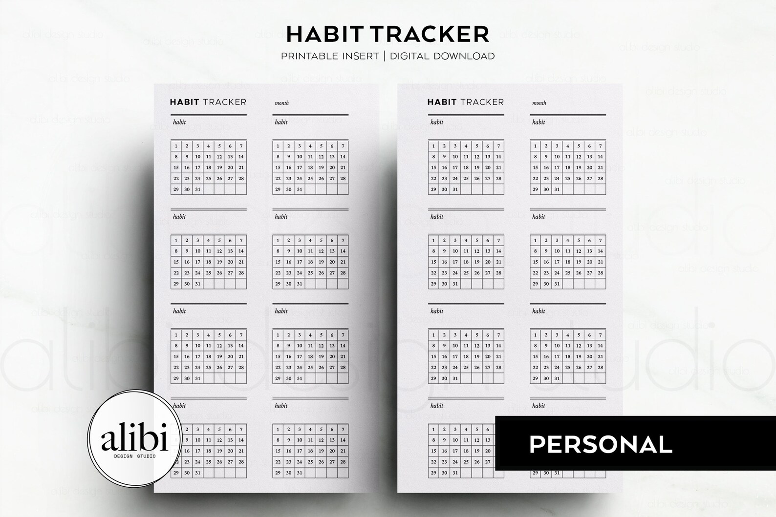 Personal Habit Tracker Monthly Planner Personal Printable - Etsy