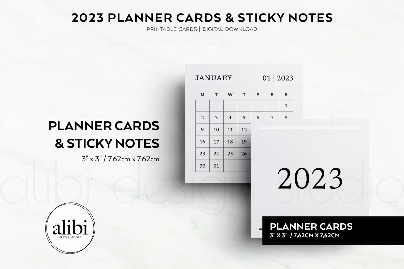 Printable Sticky Notes 2023 Calendar Planner Cards Mini - Etsy