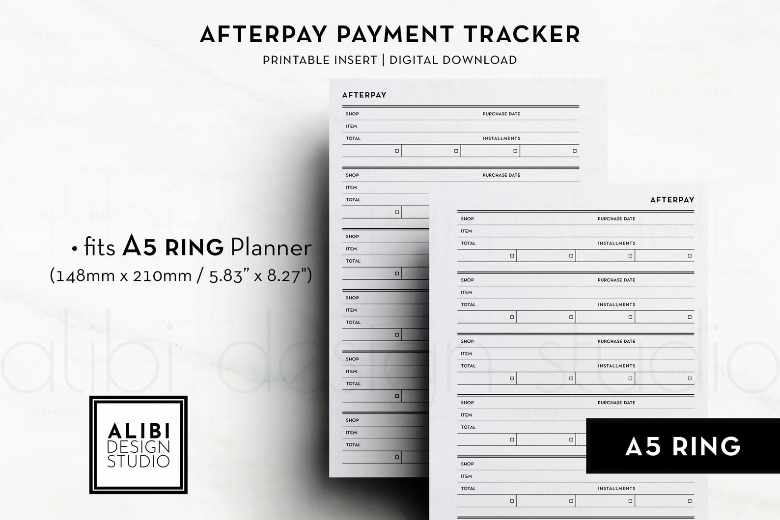 A5 Afterpay Payment Tracker Financial Planner A5 Planner | Etsy
