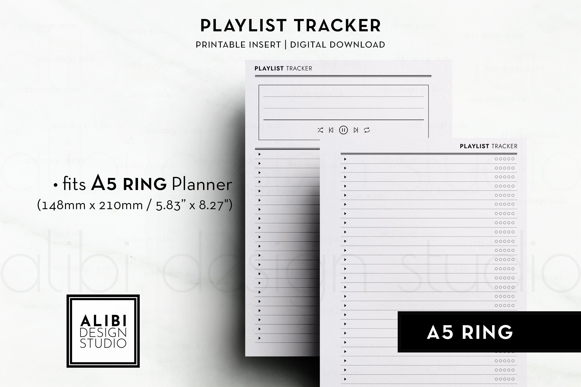 A5 Playlist Tracker Music Tracker Podcast Tracker A5 Printable Planner ...
