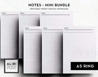 A5 Lines Notes Printable Planner Insert A5 Dot Grid Notes - Etsy
