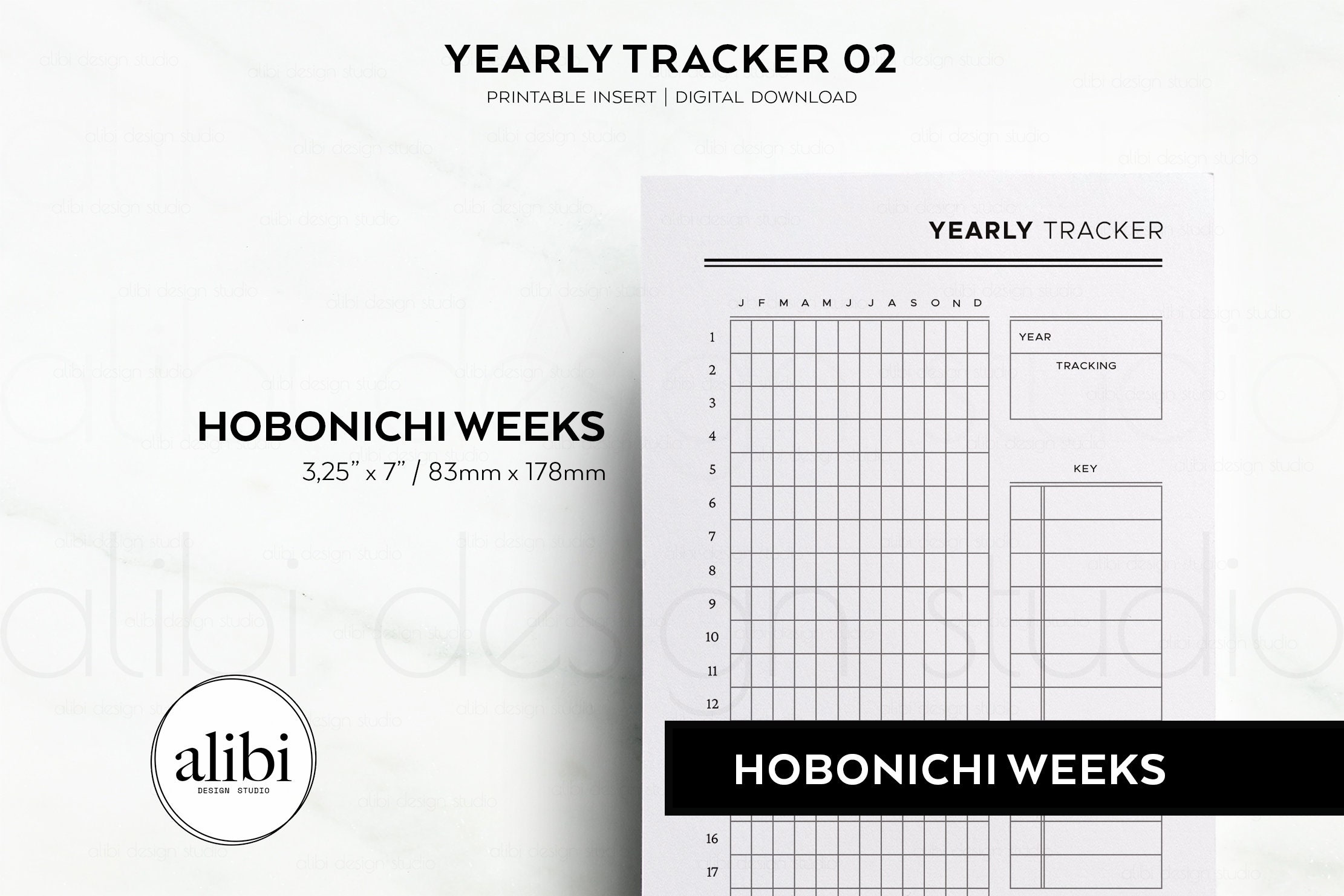 Hobonichi Weeks Year Tracker Habit Tracker Yearly Overview - Etsy
