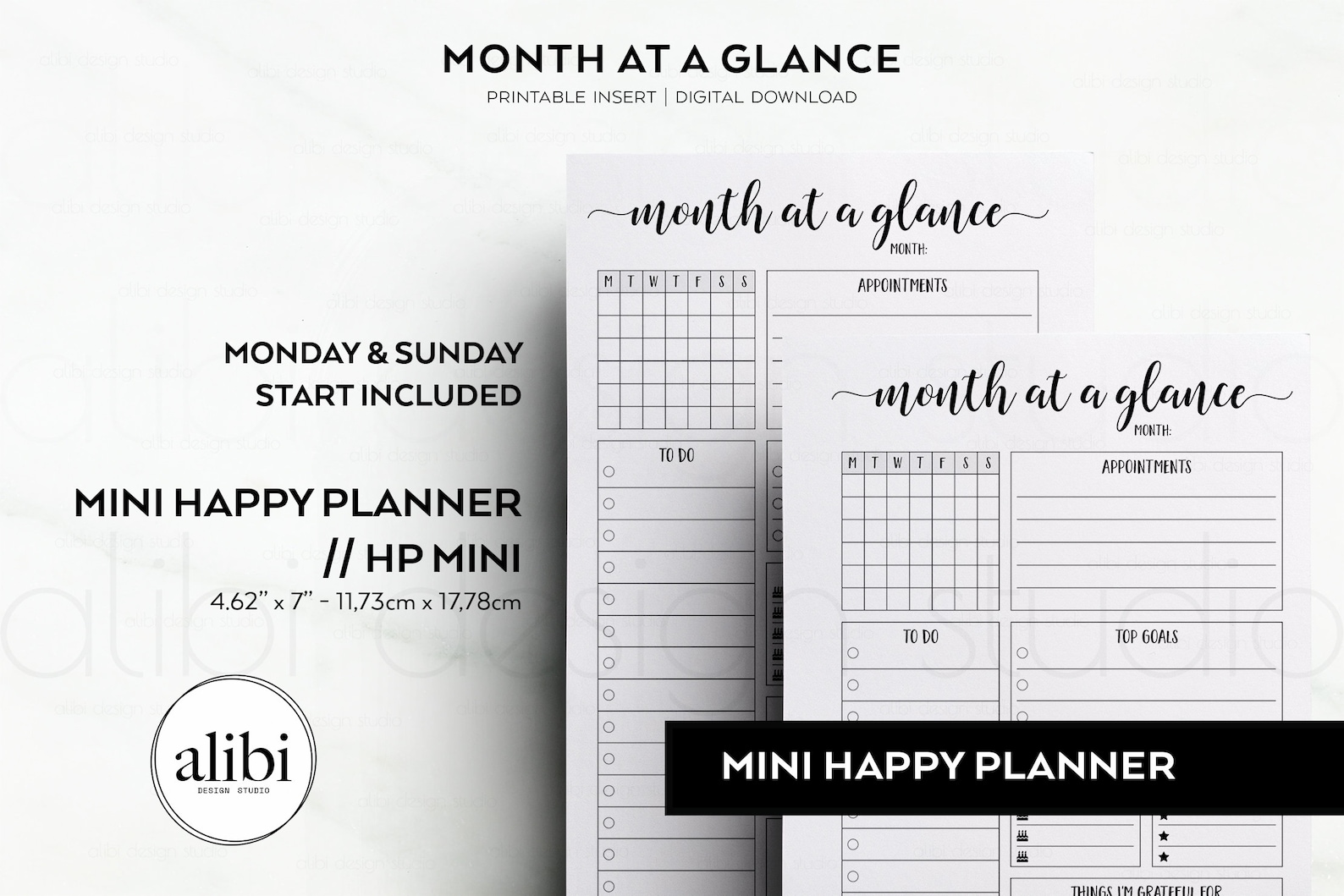 HP MINI Monthly Planner Month at a Glance Mini Happy Planner - Etsy