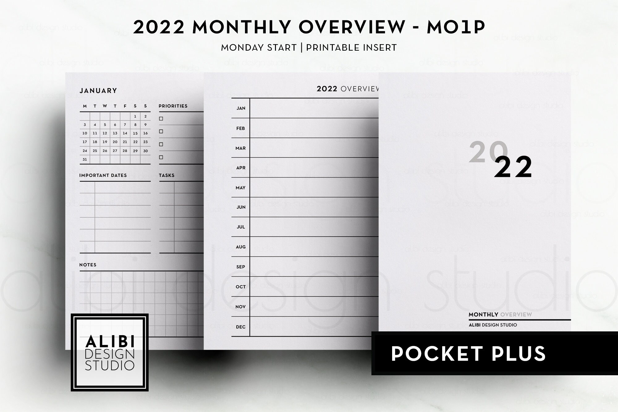 Paper Paper & Party Supplies Pocket Plus Month on Two Pages Dated ...