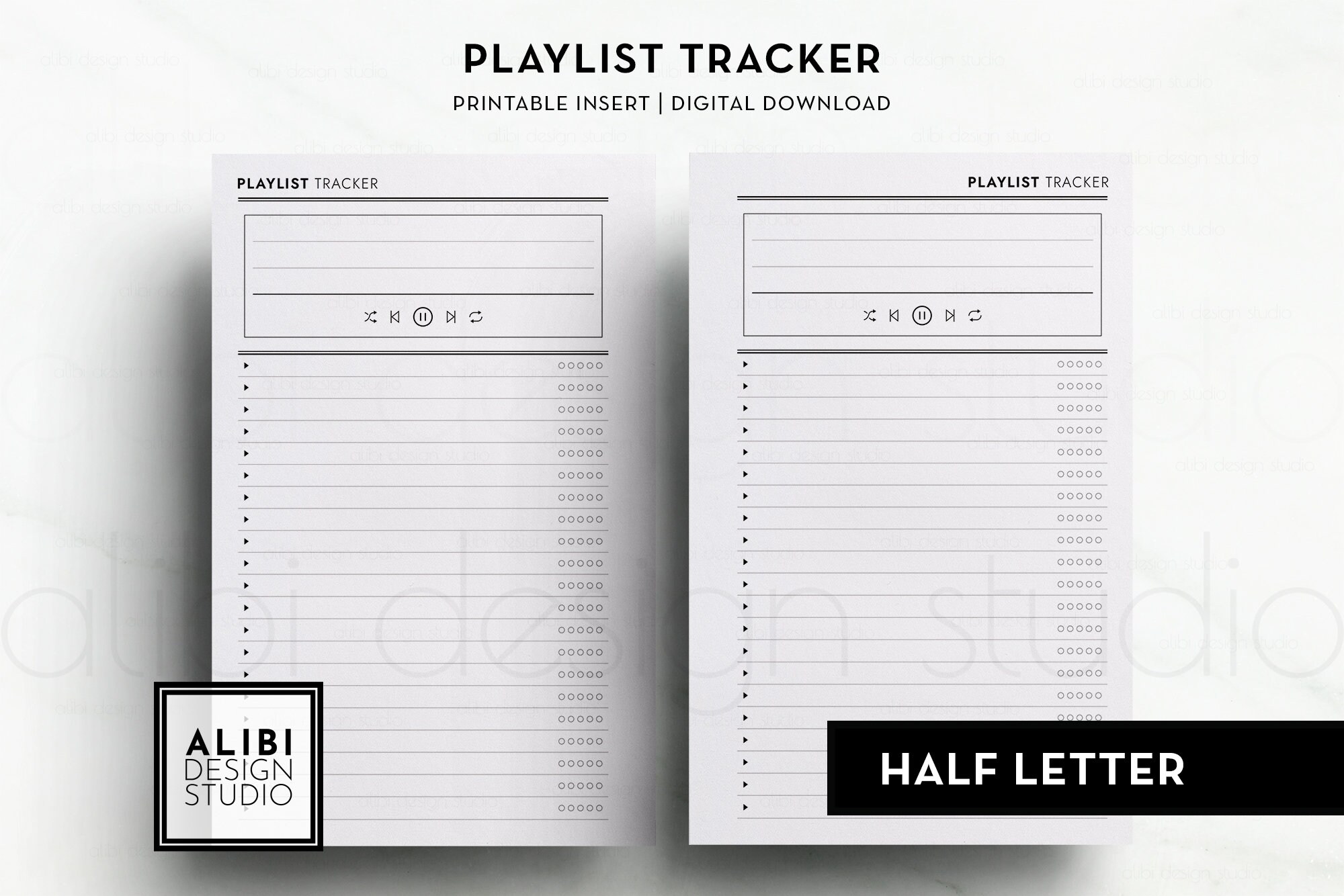 Half Letter Playlist Tracker Music Tracker Podcast Tracker - Etsy