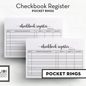 Pocket Checkbook Register Finance Planner Budget Planner Pocket ...