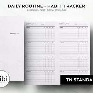 Standard TN Daily Routine Habit Tracker Weekly Planner Travelers ...