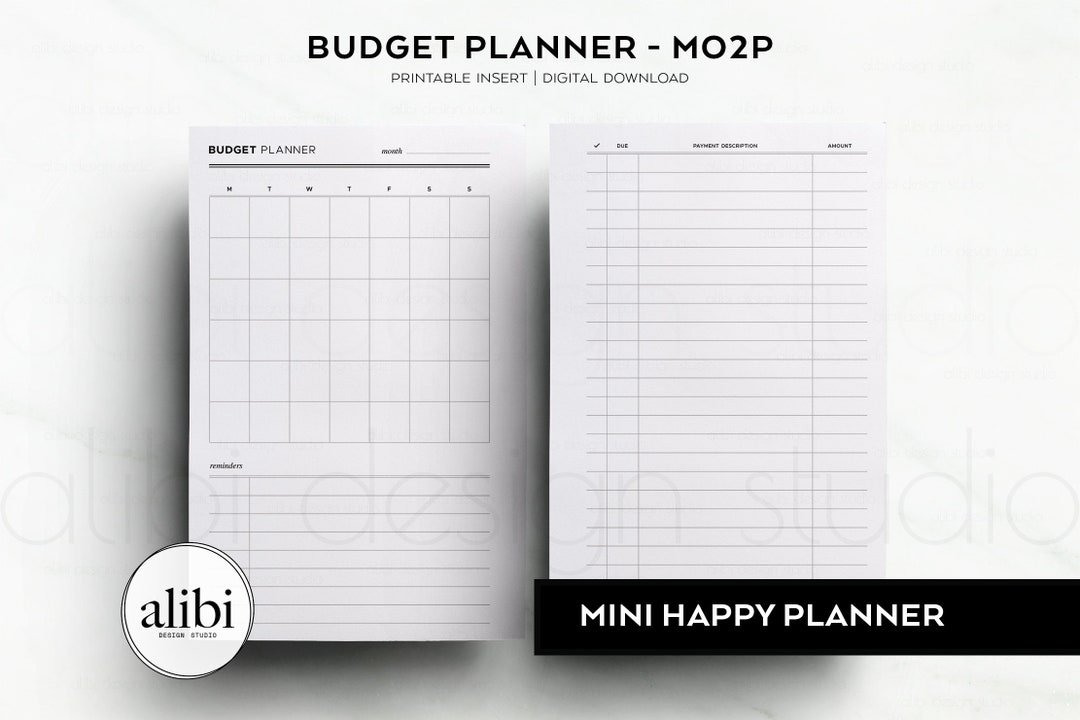HP MINI Budget Planner Bill Tracker Monthly Planner Expense Tracker ...