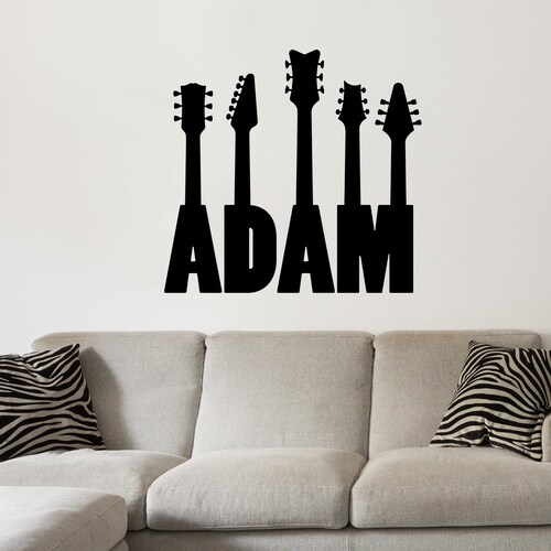 Custom Guitar Wall Sticker Music Room Decal Personalized - Etsy