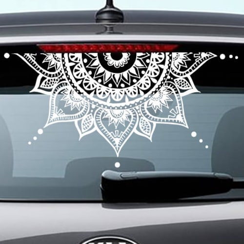 Mandala Car Decal Car Mandala Sticker Half Mandala Decal - Etsy