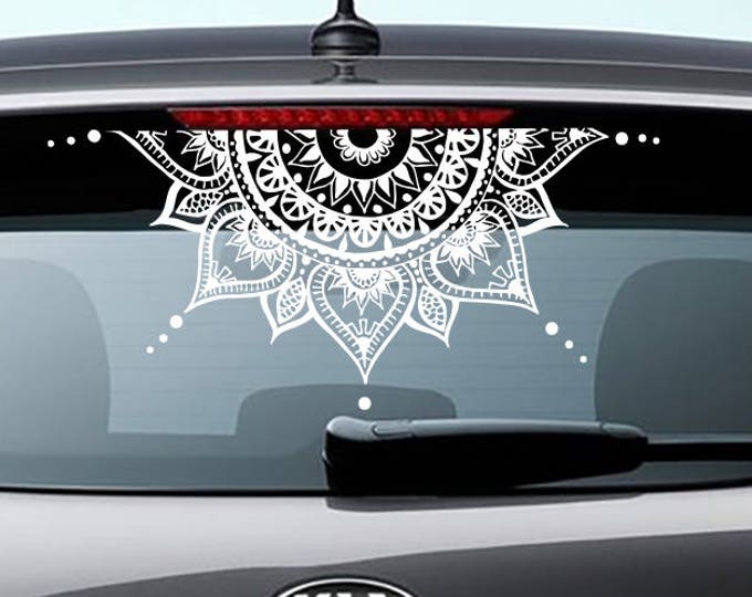 Mandala Car Decal - Car Mandala Sticker - Half Mandala Decal - Half ...