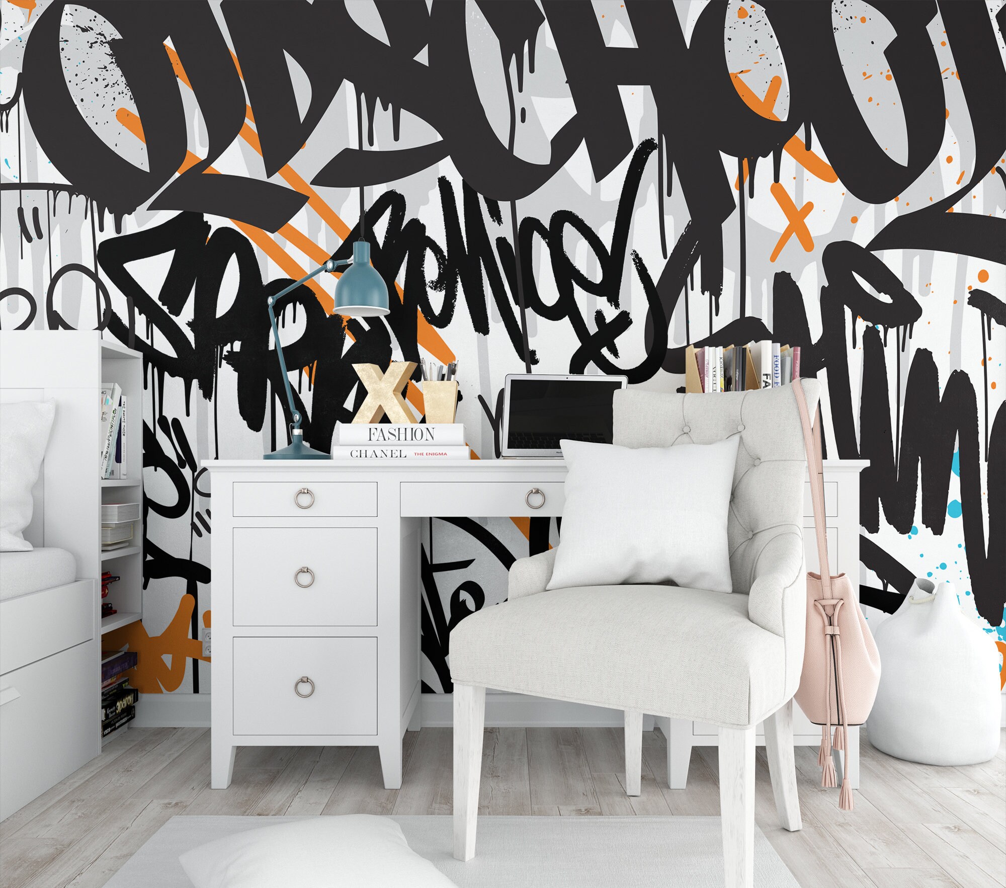 Graffiti Wallpaper Mural: Teen Boy Room Decor, Removable Wall Art - Etsy