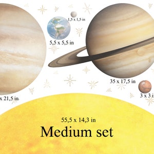 Space Decals With Custom Stars for Playroom, Realistic Scale Solar ...