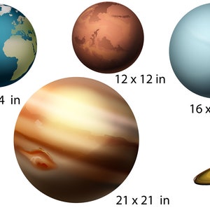 Solar System Wall Decals Kids, Planets Peel & Stick Wall Stickers ...
