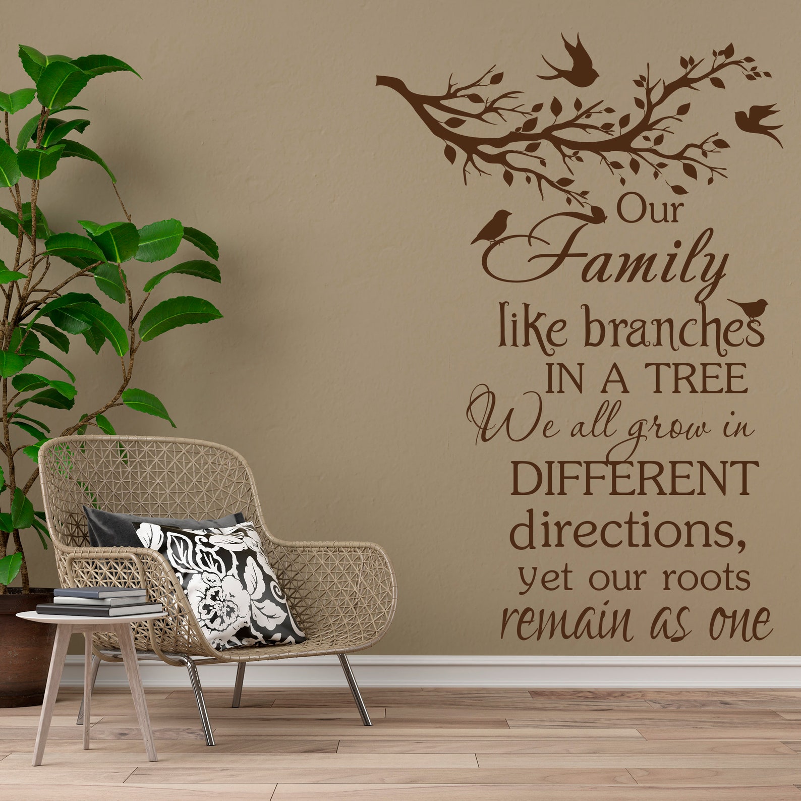 Family Quote Wall Decals Family Like Branches in A Tree - Etsy