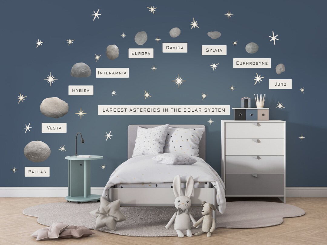 Realistic Asteroid Decals With Names Astronomy Boy Room, Educational ...