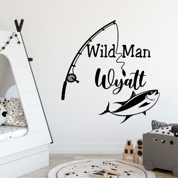 Boy Fishing Wall Decal - Etsy