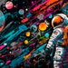 Space Wallpaper Teen Boy Room, Astronaut Modern Wallpaper Boy Bedroom ...