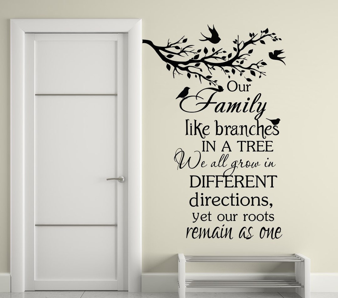 Family Quote Wall Decals - Family Like Branches in A Tree - Vinyl ...