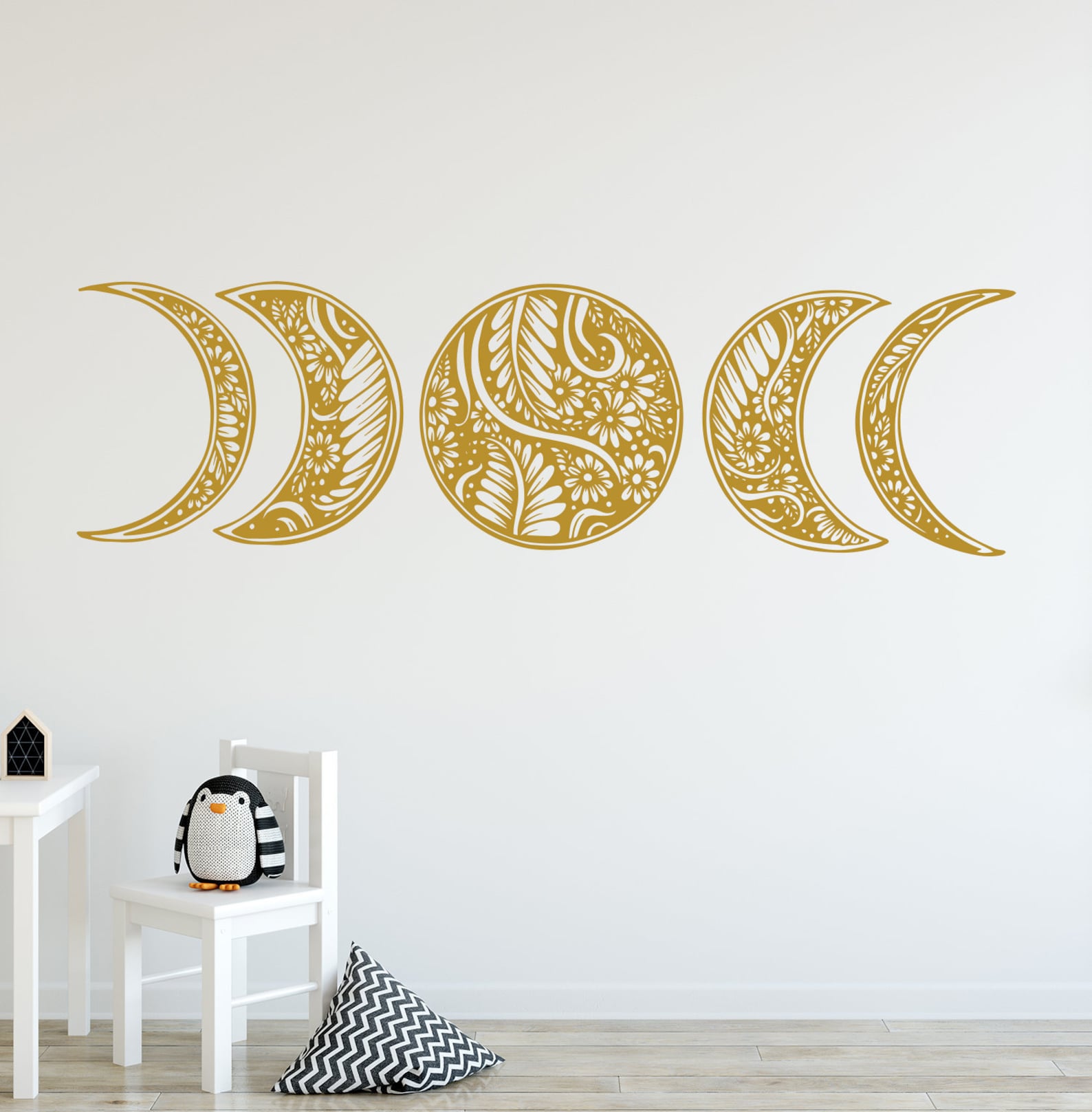 Moon Phase Wall Decal. Mandala Moon Decal. Boho Moon Decal Bedroom ...