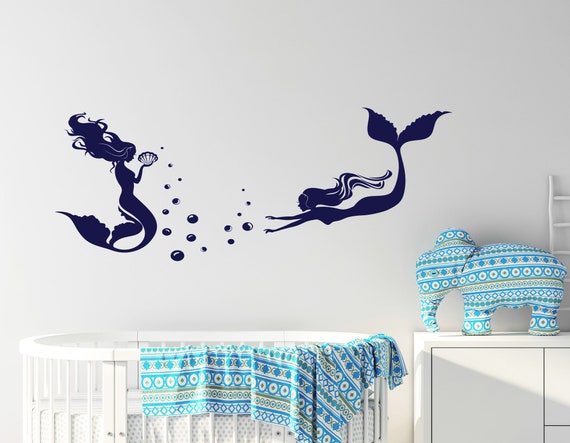 Mermaids Wall Decals. Nautical Girls Nursery Decals. Mermaid | Etsy