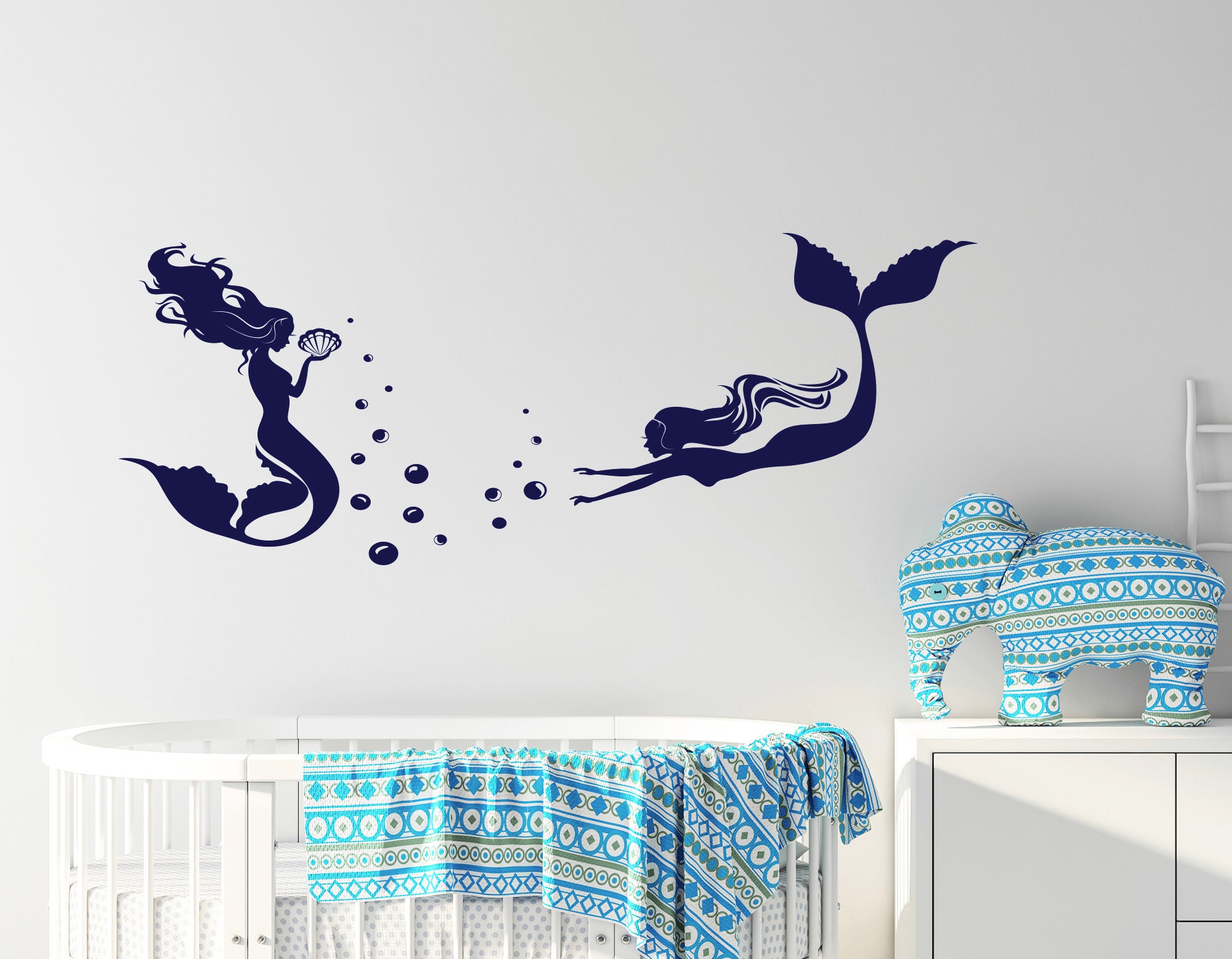 Mermaids Wall Decals. Nautical Girls Nursery Decals. Mermaid | Etsy