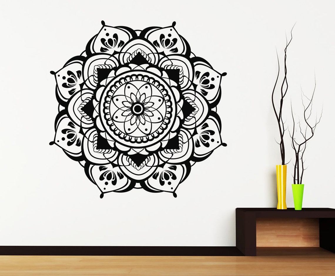 Mandala Decals Mehndi Vinyl Sticker Bedroom Wall Decal | Etsy