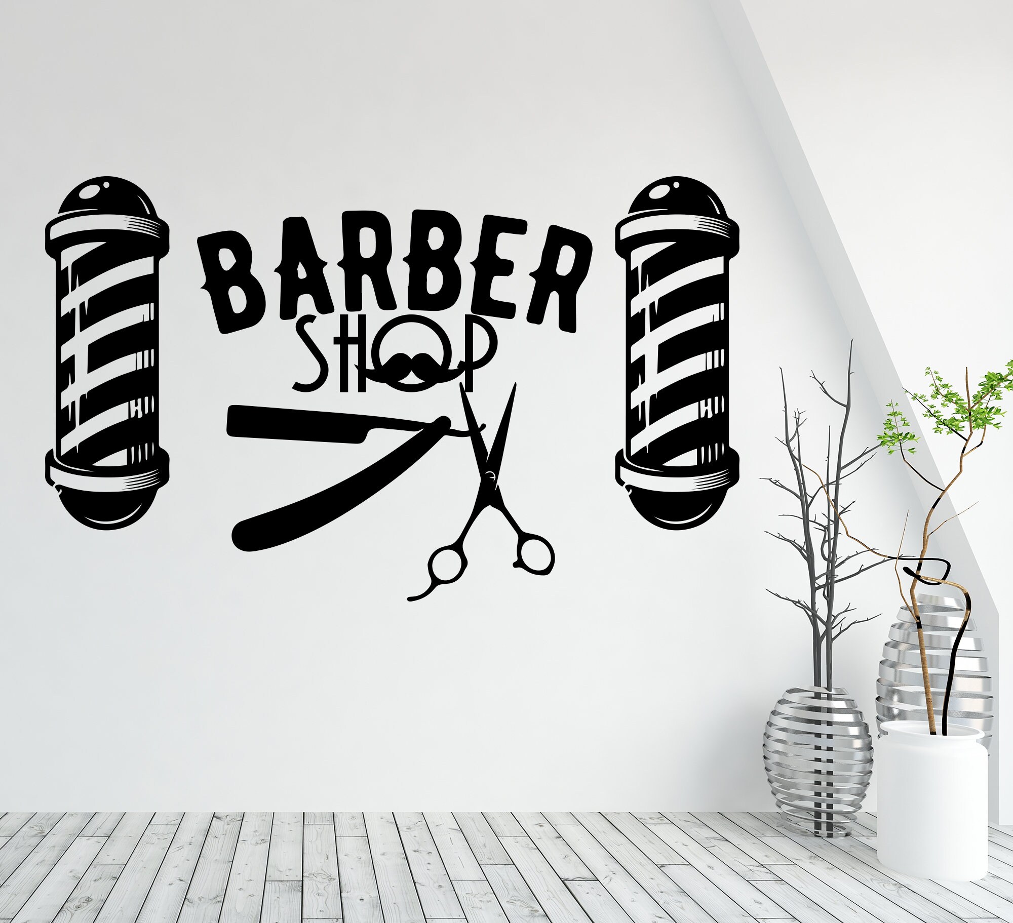 Barber Shop Logo Decal. Barbershop Window Decal. Barber Shop | Etsy
