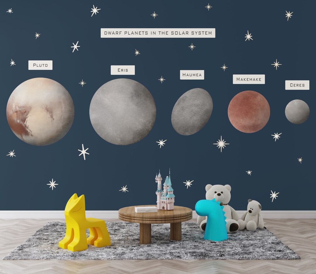 Dwarf Planets and Stars Space Decal Boy Room, Astronomy Large Wall ...