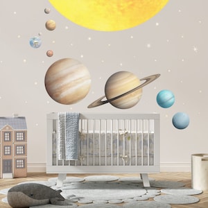 Space Decals With Custom Stars for Playroom, Realistic Scale Solar ...