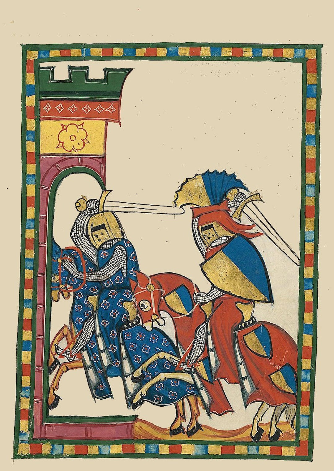 Medieval Painting Inspired by the Codex Manesse - Etsy