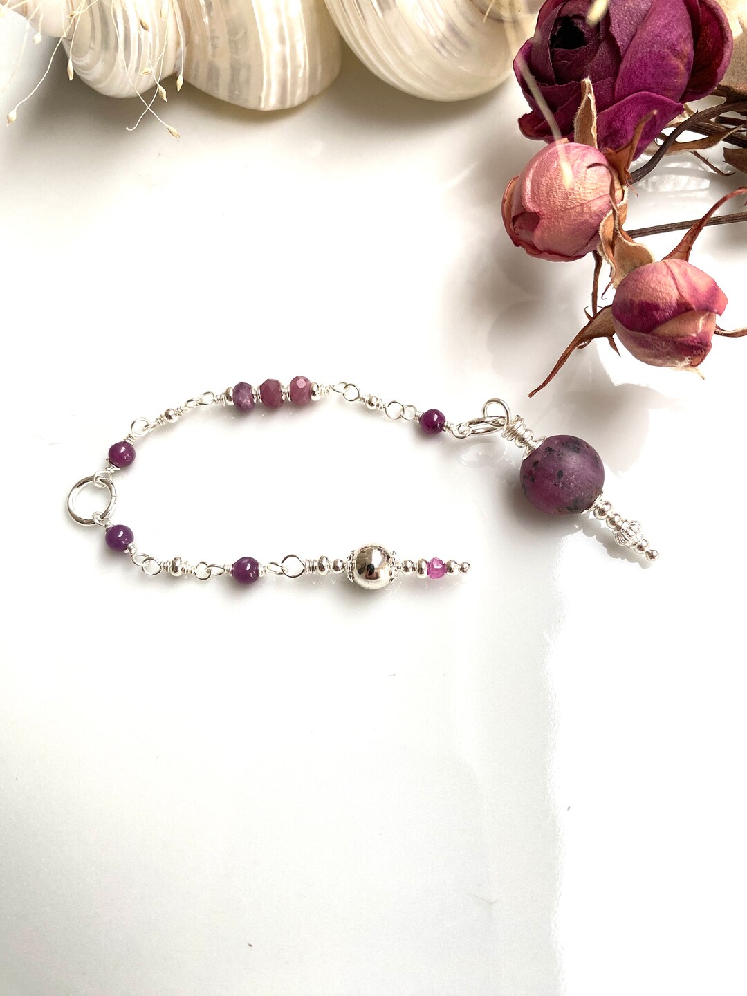 Pendulum Made of Ruby and Sterling Silver, Radiesthesia - Etsy
