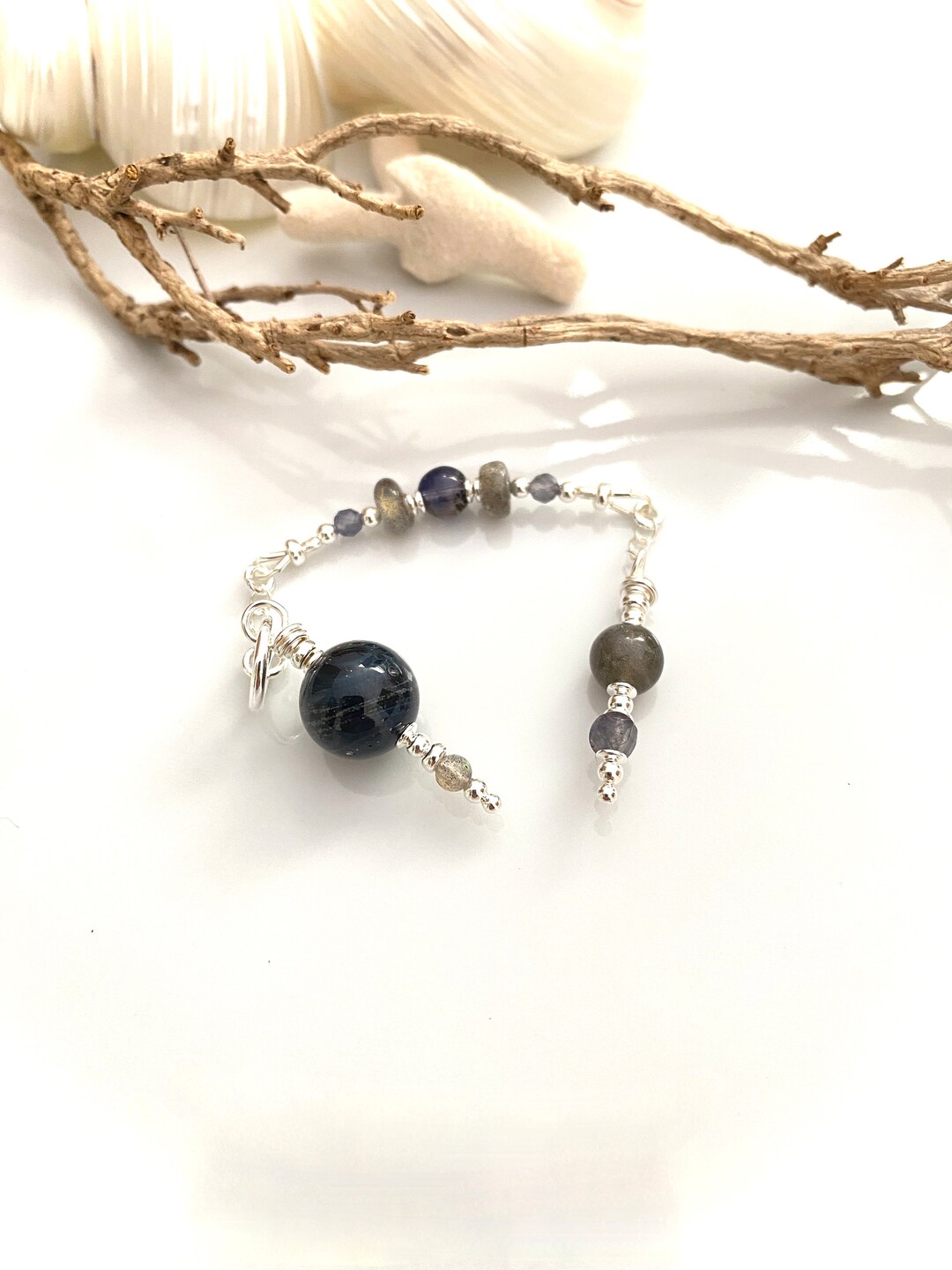 Pendulum Made of Sieber - Agate, Labradorite, Iolite and Sterling ...