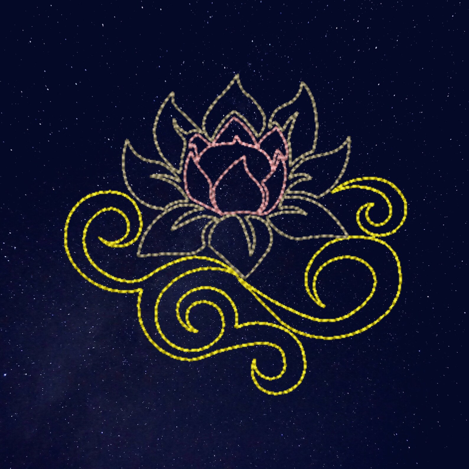 Contour Embroidery Flower Ginger. Line Design Computer Embroidery ...