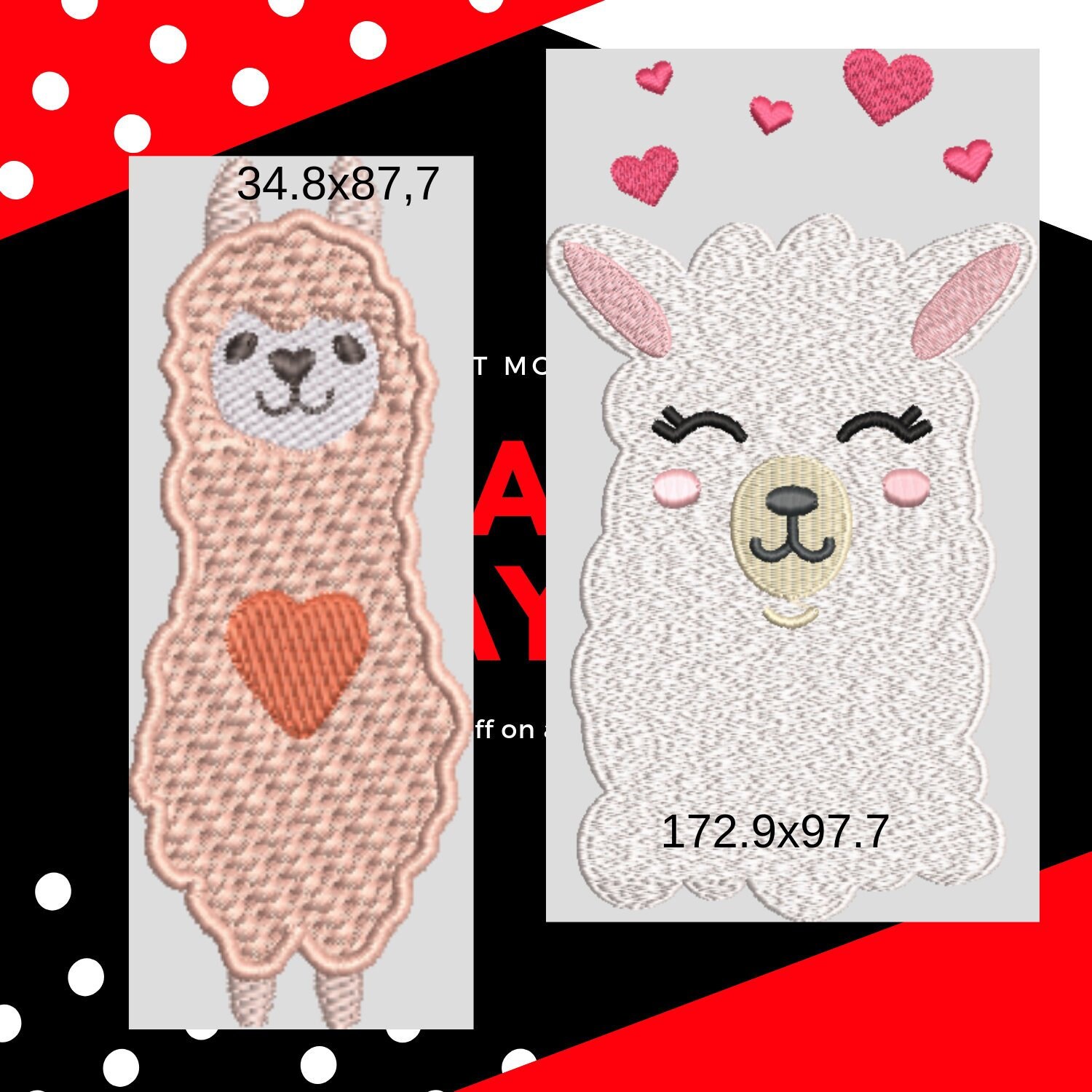 Stickdatei Lama Family Lama Mama Lama Love Embroidery Design Instant ...