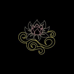 Contour Embroidery Flower Ginger. Line Design Computer Embroidery ...