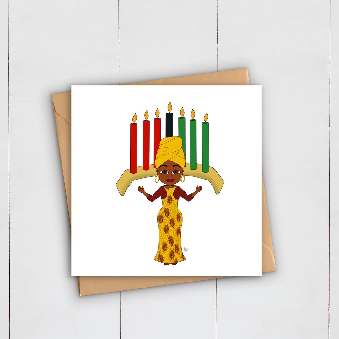 Kwanzaa | Black Girl Magic | Christmas Greetings Card | Winter Holiday ...