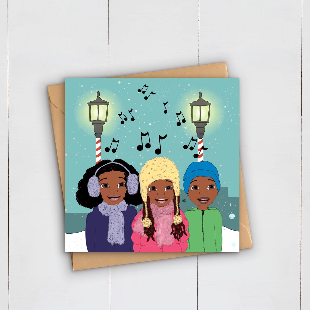 Carol Singers | Merry Christmas | Art Greetings Card | Black Girl Magic ...